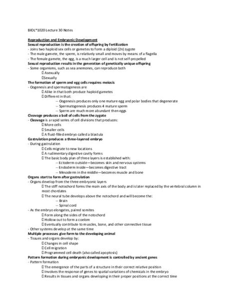 BIOL Lecture BIOL Lecture Notes OneClass