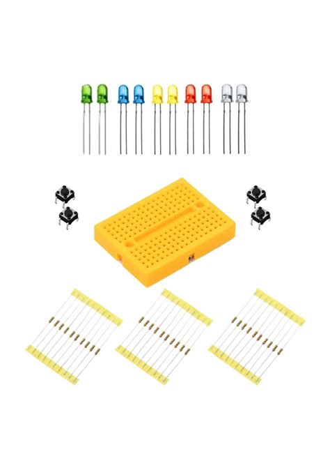 Rakunrobotik Mini Breadboard 10 Adet Karışık Led 30 Adet Direnç 4