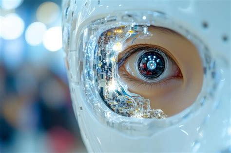 Neurological Function Neural Cognition Close Up Of A Human Eye With A Futuristic Cybernetic