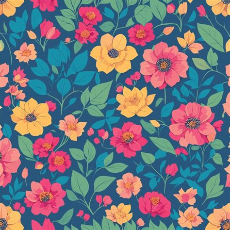 Premium Vector Seamless Patterns Of Flowers