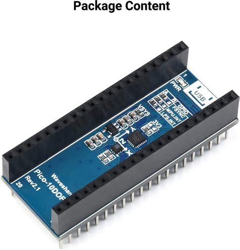 Waveshare 10 Dof Imu Sensor Module For Raspberry Pi Pico Incorporates 9