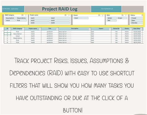 Raid Log For Google Sheets Briscoe Consultants Limited