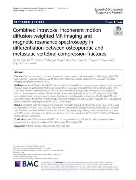 Pdf Combined Intravoxel Incoherent Motion Diffusion Weighted Mr Imaging And Magnetic Resonance