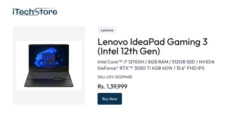 Lenovo Ideapad Gaming Intel Th Gen Itechstore