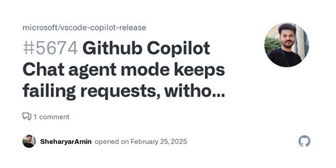github copilot chat agent mode keeps failing requests without any