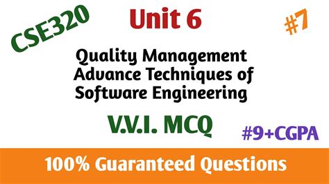 Unit 6 Mcqs Cse320 Quality Management Lpu Youtube