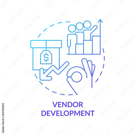 Vendor Development Blue Gradient Concept Icon Sourcing Strategy