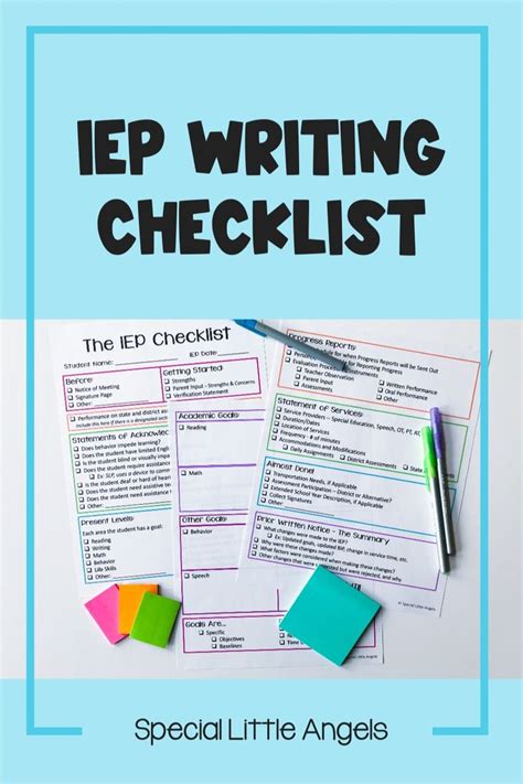 Iep Checklist Writing Checklist Teacher Observation Checklist