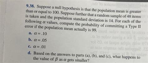 Solved Suppose A Null Hypothesis Is That The Chegg Com