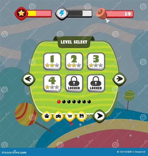 Game Ui Menu Application Mobile App Stock Vector Illustration Of Play Mobile 147141849