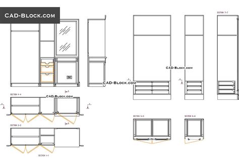 Cad Blocks Wardrobe Detail Elevation At Wilburn Allen Blog