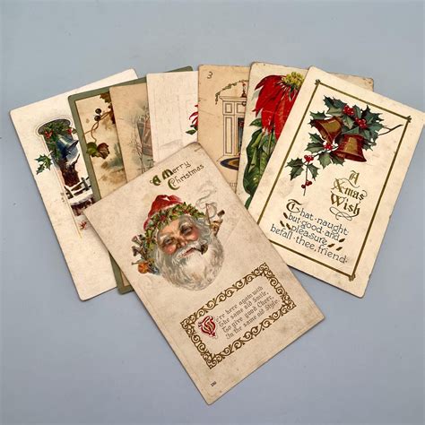 Vintage 1920s Christmas Greeting Postcards Etsy