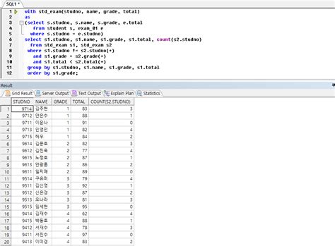 [복습] sql oracle 쿼리 안에서 테이블 생성하기 with문