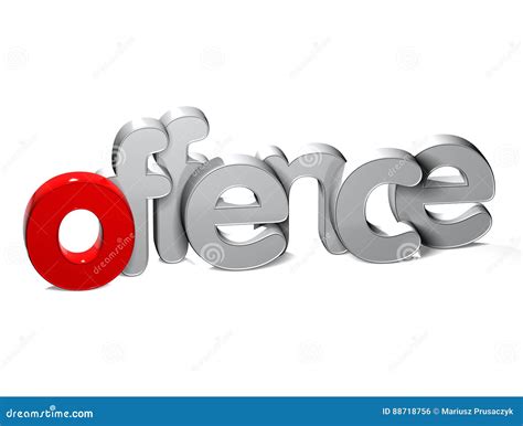 3d Word Offence Over White Background Stock Illustration