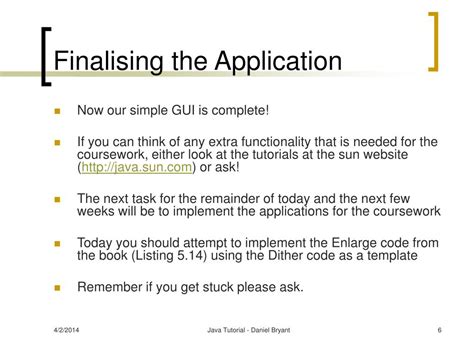 Ppt Java Tutorial Application Building Powerpoint Presentation