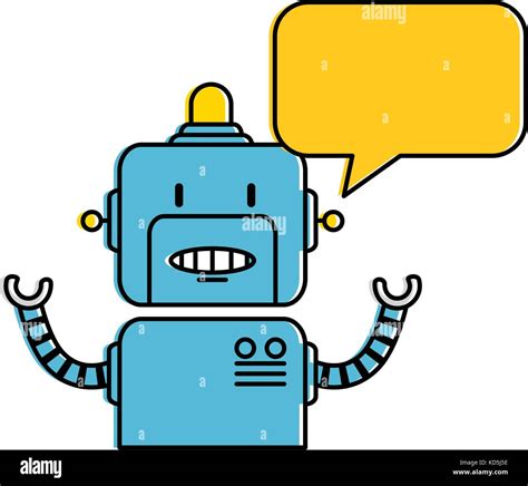 Electronic Robot With Speech Bubble Character Stock Vector Image And Art