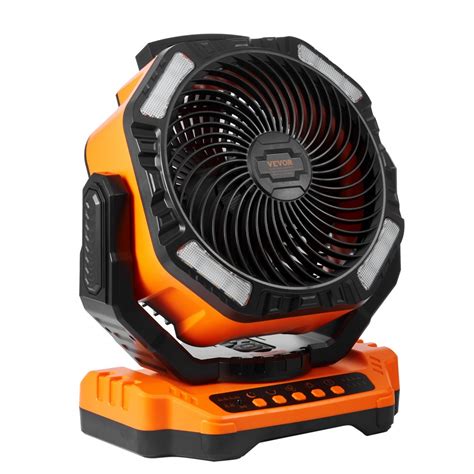 Vevor Portable Fan Rechargeable 13 Inch Battery Powered Fan With Led