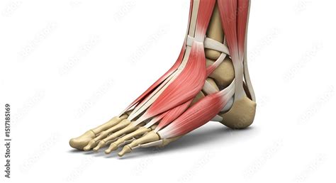 Anatomy Of Foot Muscles And Bones Diagram Showing Human Foot Structure And Muscle Arrangement