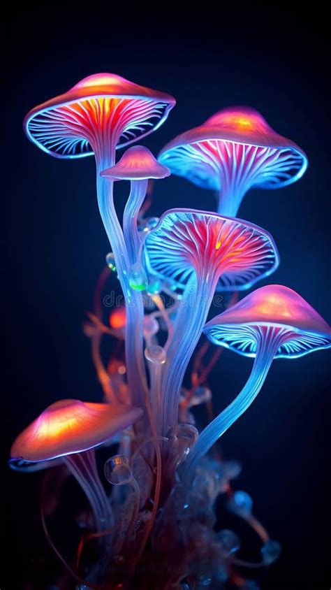 Neon Glow Mushrooms Stock Illustrations 934 Neon Glow Mushrooms Stock