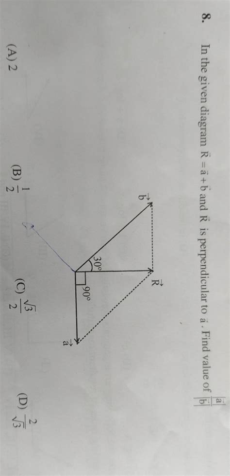 ∣b∣∣a∣ 8 In The Given Diagram Rab And R Is Perpendicular To A Find V