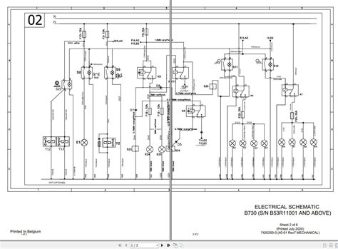 Bobcat Backhoe Loader B730 Electric Schematic 7402302