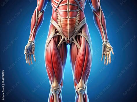 Detailed Illustration Of The Quadricep Muscle Anatomy Showcasing The