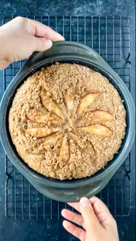 Spiced Vegan Pear Cake With Streusel Topping ~ Veggie Inspired