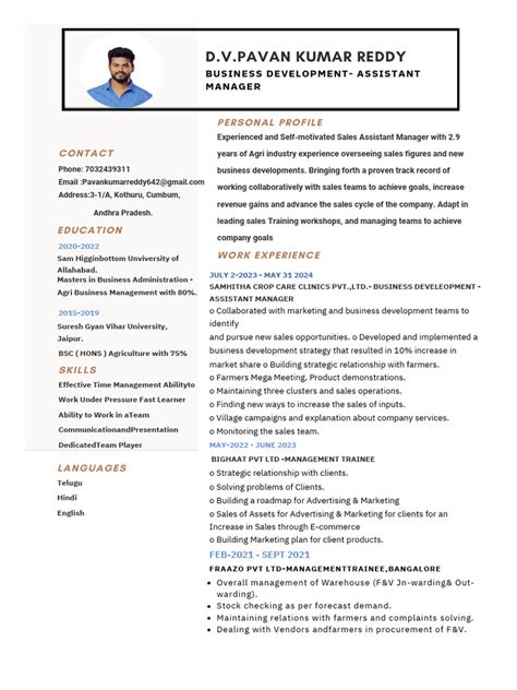 pavan reddy cv pdf business marketing