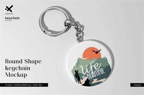Round Shape Keychain Mockup Graphic By X And R · Creative Fabrica