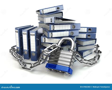 File Folder And Chain With Lock Data And Privacy Security Stock Illustration Illustration Of