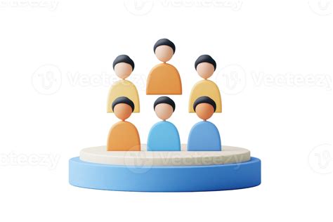 A Group Of Stylized Figures Arranged In A Pyramid Formation On A Circular Platform Showcasing