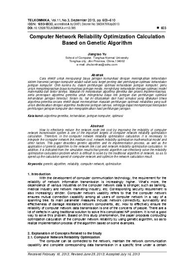 Computer Network Reliability Optimization Calculation Based On Genetic