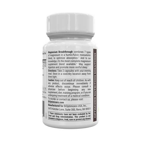 Bioptimizers Magnesium Breakthrough Australia Best Magnesium
