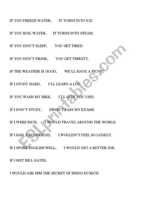 English Worksheets IF CLAUSES