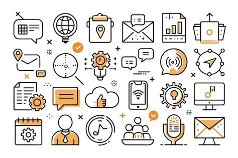 Premium Vector Communication And Contact Icon Set Full Vector Illustration Outline Style Icons
