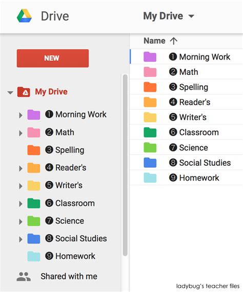 Color Code And Organize Your Google Drive Ladybug S Teacher Files