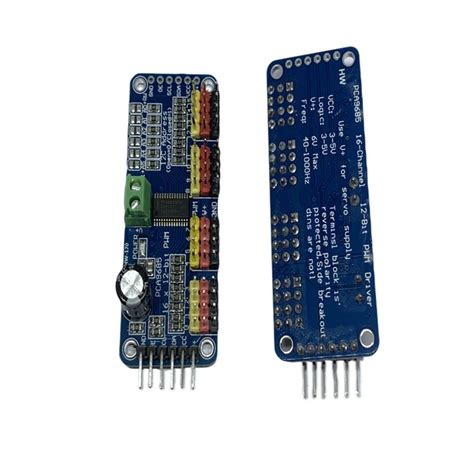 Pca9685 16 채널 12 비트 Pwm I2c Iic 인터페이스 서보 모터 드라이버 컨트롤러 보드 모듈 스티어링 기어 로봇 서보 드라이브 Buy Pca9685서보