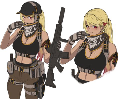3 Small Spiders Original Absurdres Highres 1girl Assault Rifle