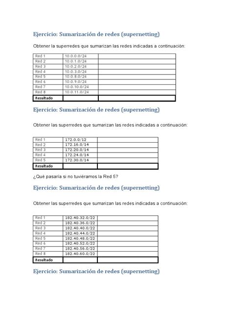 Ejercicio Vlsm Supernetting Pdf
