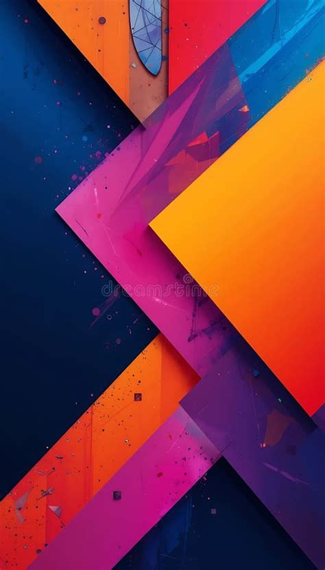 Abstract Geometric Artwork Vibrant Hues And Angular Forms Stock Illustration Illustration Of