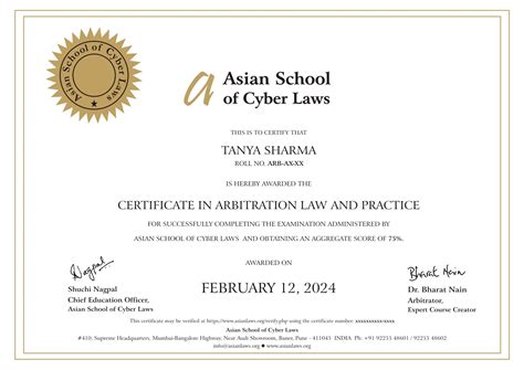 Certificate In Arbitration Law And Practice Course By Asian School Of