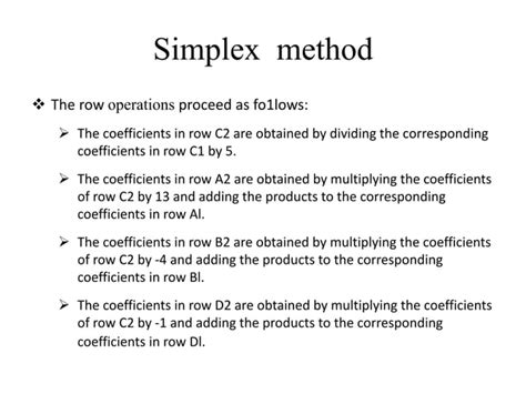 Simplex Method Concept Pptx Computer Software And Applications