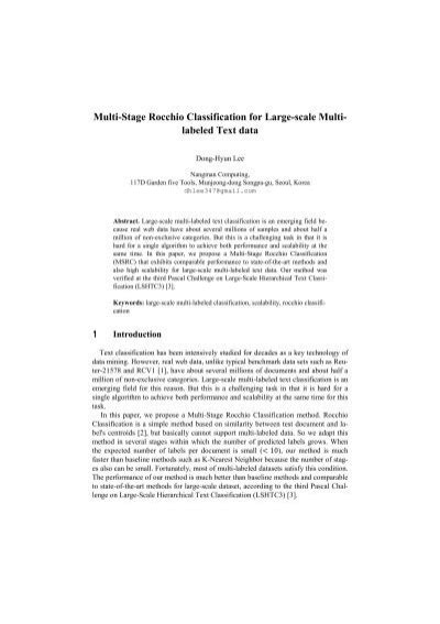 Multi Stage Rocchio Classification For Large Scale Multi Labeled Text