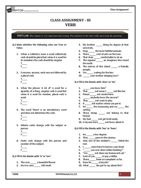 3 Verb Assignment Edited Pdf Grammatical Number Plural