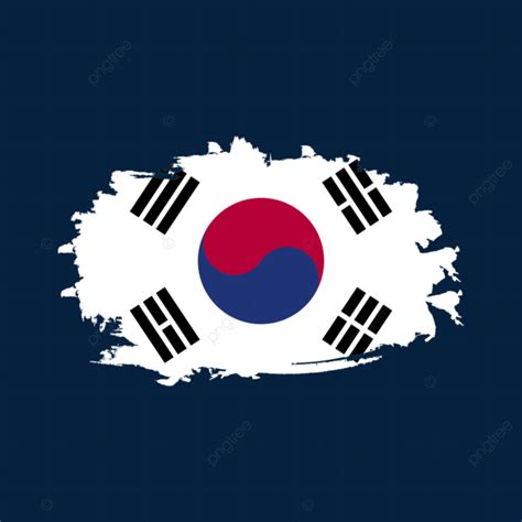 브러시 스트로크 벡터와 한국 국기 한국 국기 브러시 펄럭이는 대한민국 국기 붓놀림 Png 일러스트 및 벡터 에 대한 무료 다운로드 Pngtree