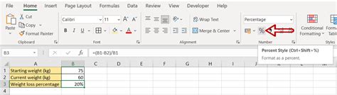 How To Calculate The Percentage Of Weight Loss In Excel SpreadCheaters