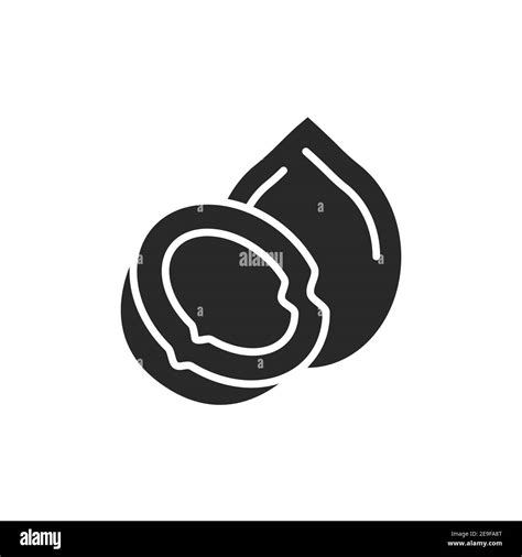 Coconut Black Glyph Icon Isolated Vector Element Outline Pictogram For Web Page Mobile App