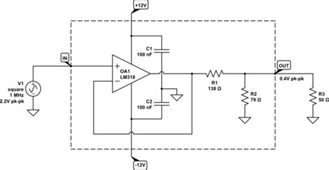 Frequency Compensated Voltage Divider Stepping Down 2 2v To 0 4v At 500khz Electrical