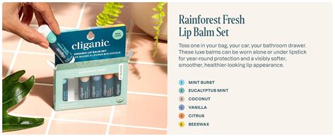 Cliganic Usda Organic Lip Balm Stocking Stuffer Holiday T Set 6