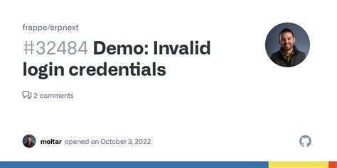 Demo Invalid Login Credentials · Issue 32484 · Frappeerpnext · Github